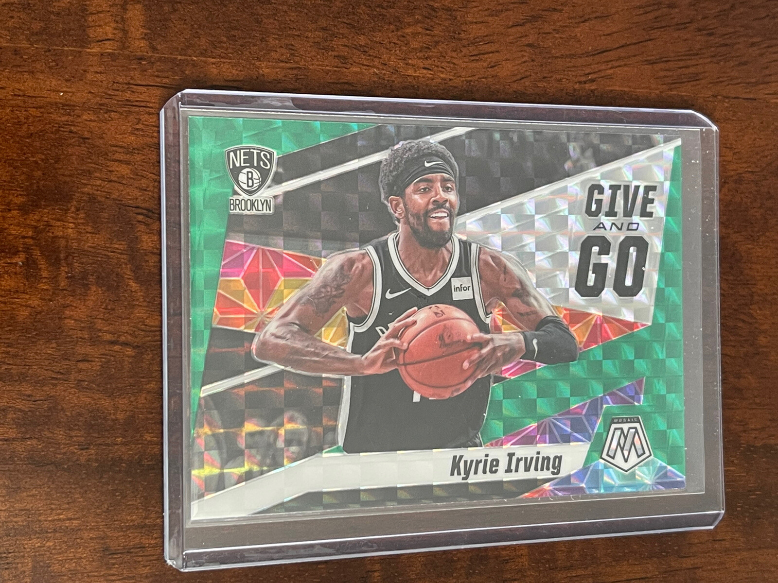 Kyrie Irving 2019-20 Panini Mosaic Give and Go Green Prizm Nets Card #1 ...
