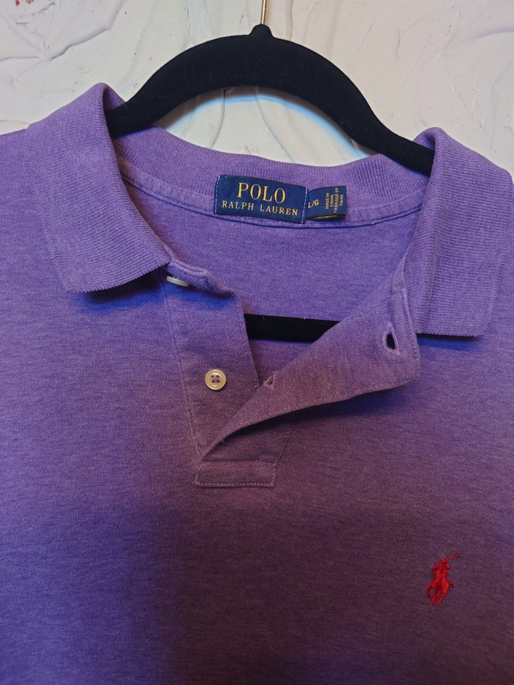 mens purple Polo Ralph Lauren short sleeved top size large | eBay UK