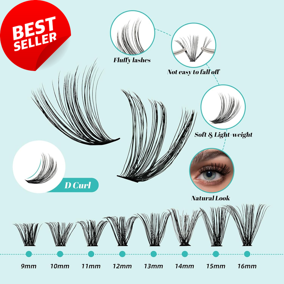 Lash Extension Kit 320pcs Individual Clusters Bond Seal Remover ...