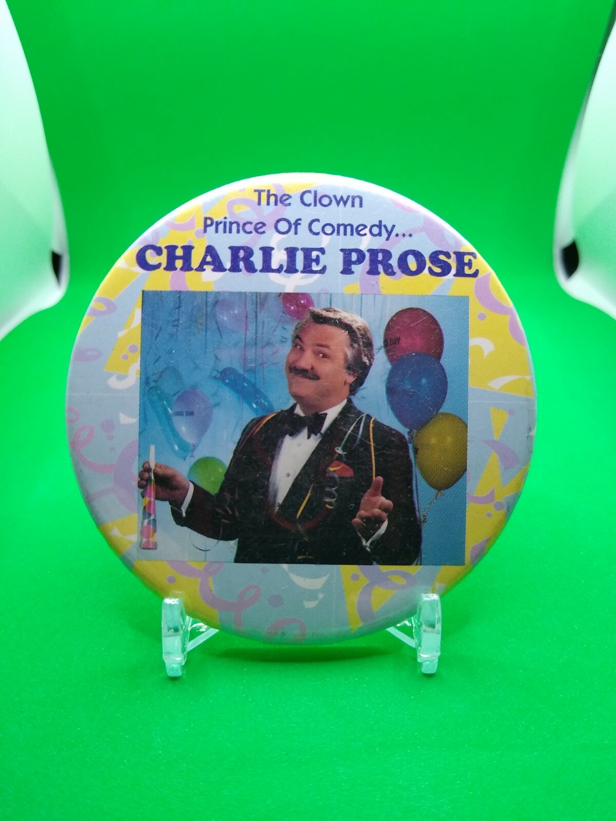 3" Vintage Charlie Prose Comedy Show Advertising Pin Badge Lot ...
