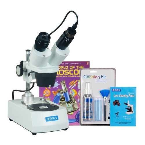 OMAX 20X-60X Student Stereo Binocular Microscope w 3MP Camera, Clean ...