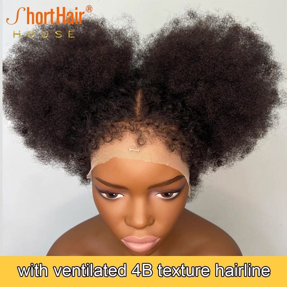 Curly 360 Full Lace Human Hair Wigs With 4B Hairline Invisible for ...