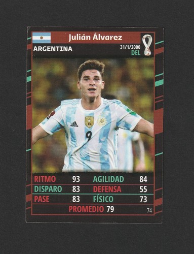 RAR QATAR 2022 JULIAN ALVAREZ card #74 NOT PANINI w/EMPTY packet ...