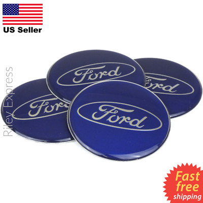 (4 Pack) Ford Wheel Center Cap Sticker Emblem Decals Resin Surface 2.55 ...