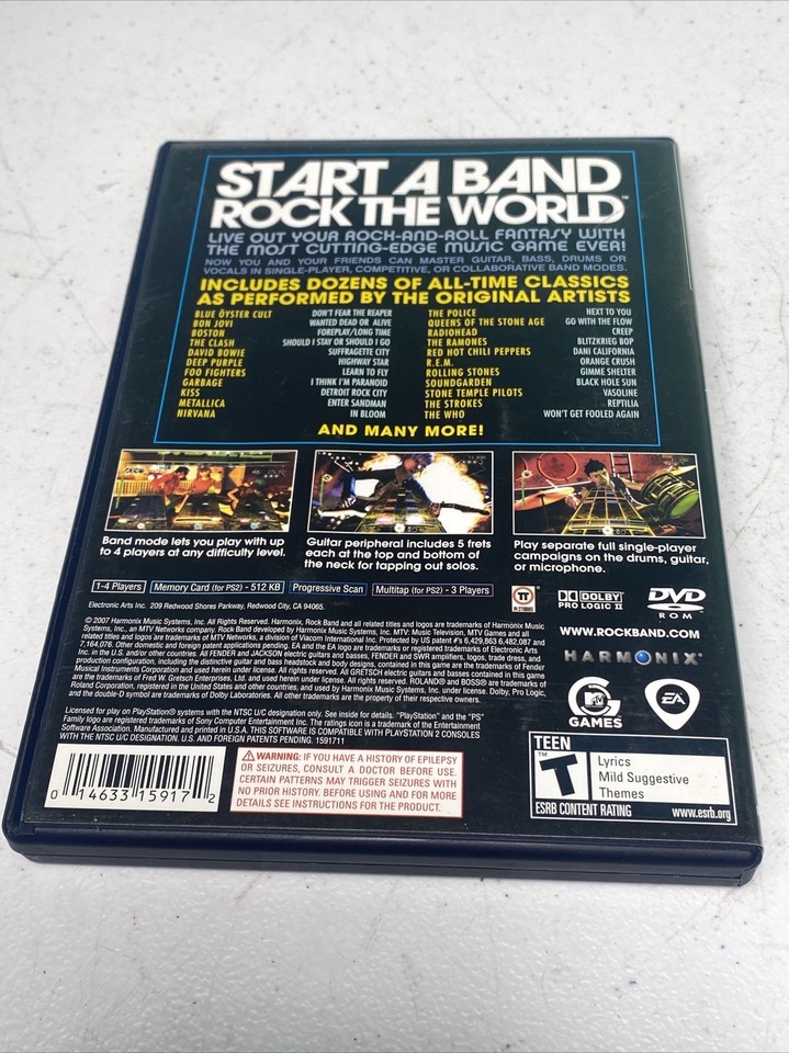 Rock Band Playstation 2 PS2 Video Game W/ Case & Manual 14633159172| eBay
