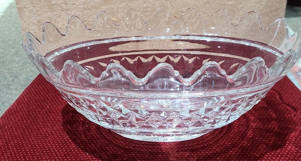 VINTAGE MONTEITH GLASS- OVAL SERVING BOWL DISH ♡ BEAUTIFUL DESIGN 11.5 ...