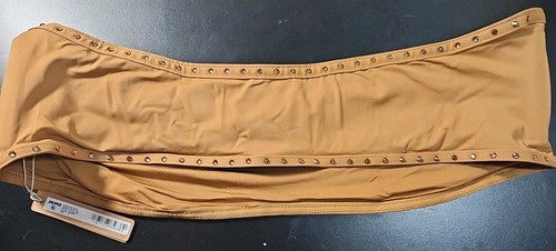SKIMS Rhinestone Swim Bandeau Bikini Top Almond Brown Sz 3X-4X Runs ...