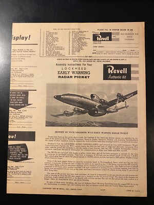 1950s Vintage REVELL Model Kit Instruction Manual Rocket Jet Plane ...