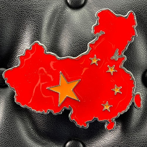CHINA🇨🇳METAL FRIDGE MAGNET PRC COUNTRY MAP IN NATIONAL FLAG COLOR ...