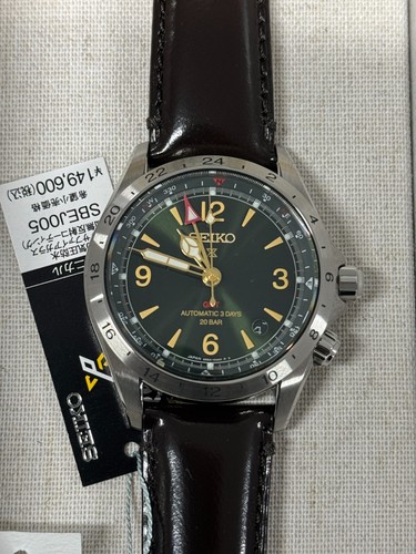 SEIKO SBEJ005 PROSPEX Alpinist Mechanical GMT Leather Strap Japan ...