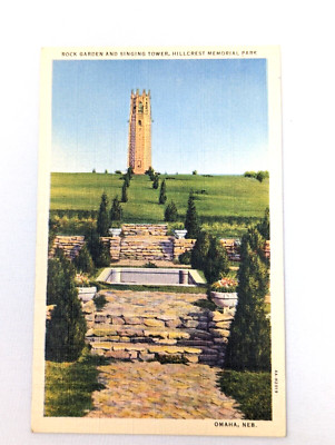 Postcard Vintage Linen Rock Garden and Singing Tower Hillcrest B-061 | eBay