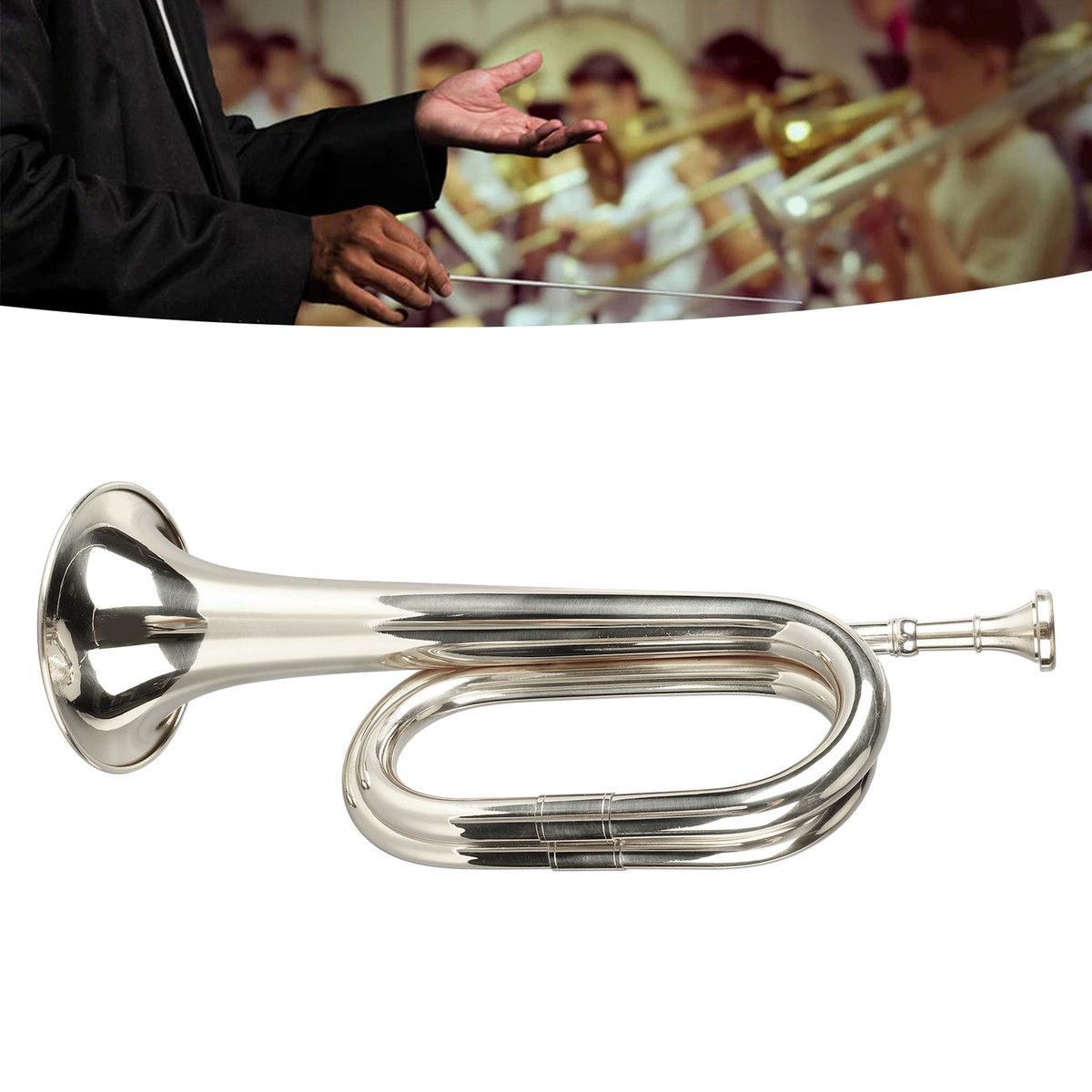 Elk Bugle Tube Tap Bugle Army Band C Key Trumpet Military Style Brass ...