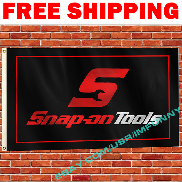 Snap-on Flag Banner 3x5 ft American Tools Products Wall Garage Green | eBay