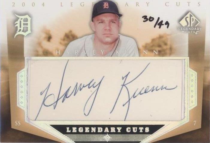 2004 SP Legendary Cuts - Legendary Cuts Cut Autographs Harvey Kuenn #HK ...