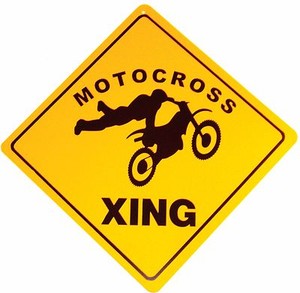 XING Crossing caution plastic sign motocross moto cross dirt bike ...