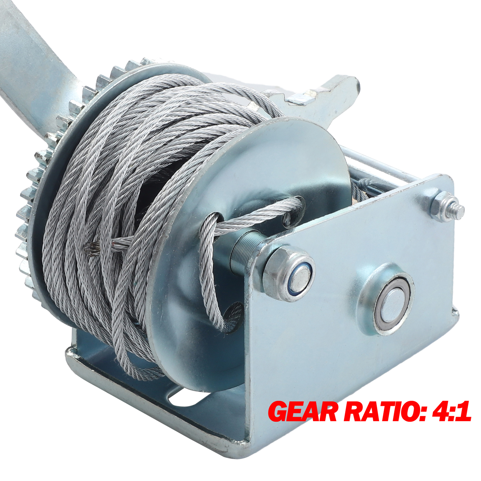 800LBS 1 Speed Steel Cable Hand Winch 10M Manual Car Boat Trailer ...