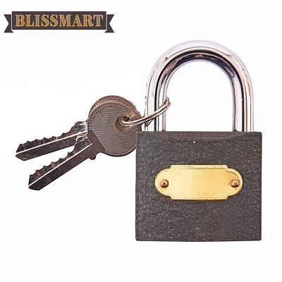 40mm Cast Iron Security Padlock Shackle Outdoor Shed Heavy Duty with 2 ...
