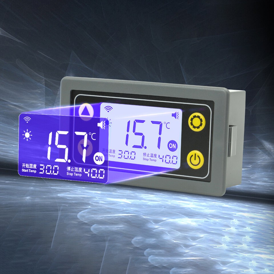 ST10/ST10-W Temperature Meter Black 10A 6-30V Thermostat Switch ...