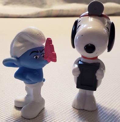 SET OF 2 MEAL TOYS MCDONALDS SMURF GRUMPY AND BURGER KING SNOOPY | eBay