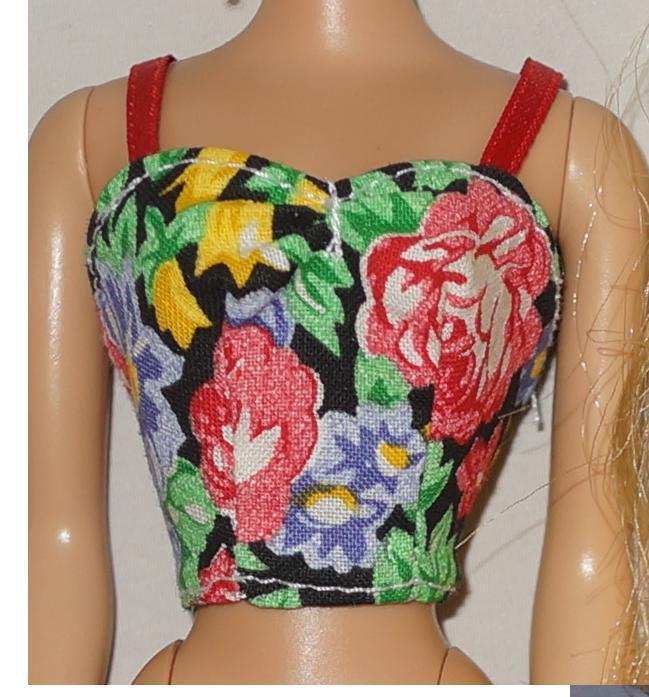 vintage Barbie doll clothes top blouse shirt bodice sweater vest shell ...