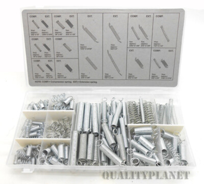 200pc SPRING ASSORTMENT SET ZINC PLATED STEEL COMPRESSION CARBURETOR ...
