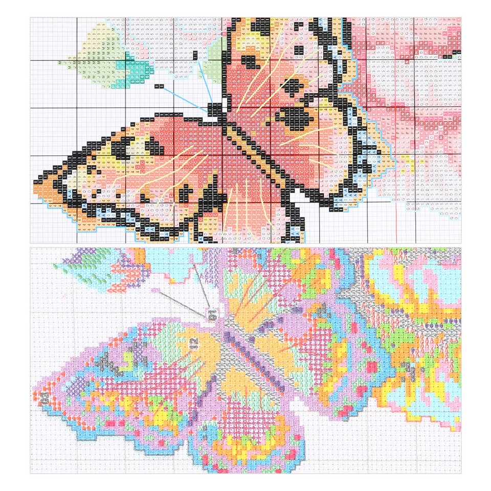 Full Embroidery Eco-cotton Thread 14CT Print Lakeside Cabin Cross ...