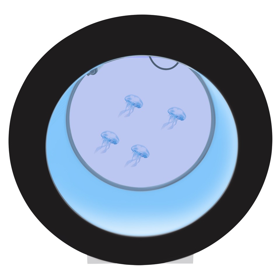Round Fish Tank Desktop Jellyfish Aquarium Tank Kit For Real Live ...
