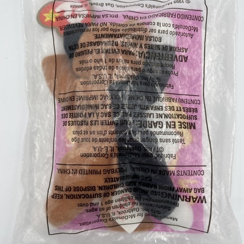 Chip Cat Teenie Beanie Babies TY 1999 McDonalds Happy Meal Toy Tag In ...