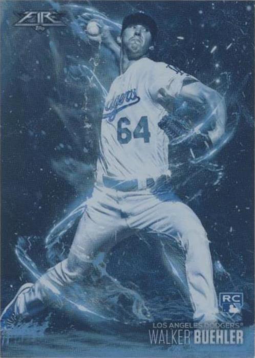 2018 Topps Fire - Flame Throwers Walker Buehler #FT-10 Blue Chip (RC ...
