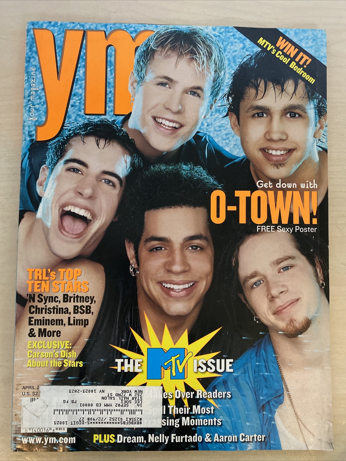 YM magazine April 2001 O-TOWN BSB Eminem MTV Nelly Furtado Aaron Carter ...