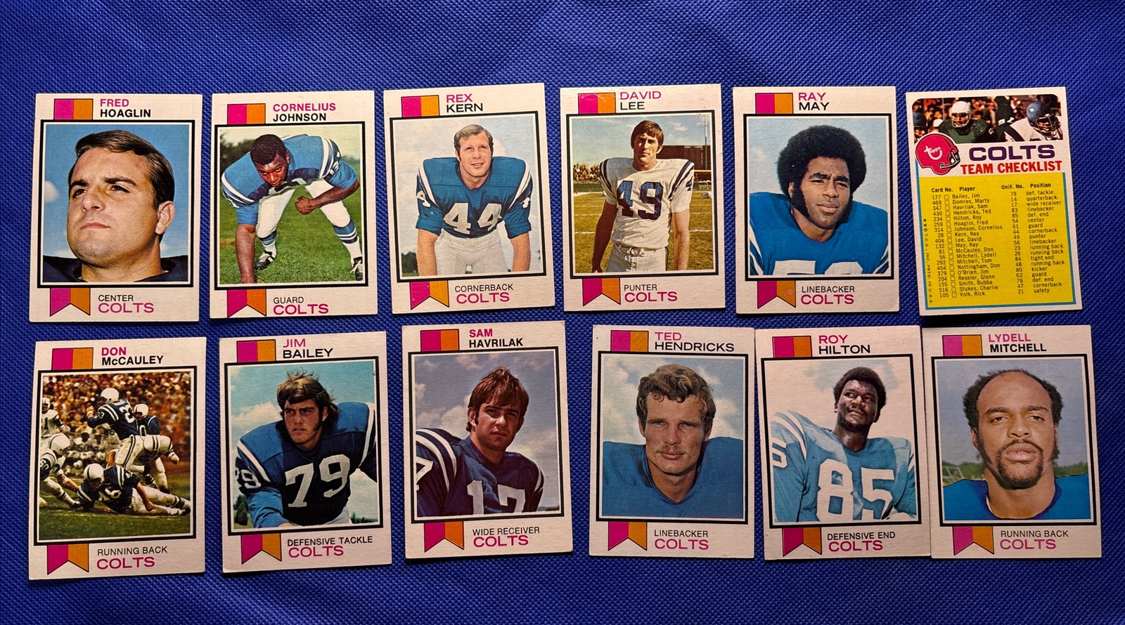1973 Topps Football Baltimore Colts Team Set (20) +Checklist Clean ...
