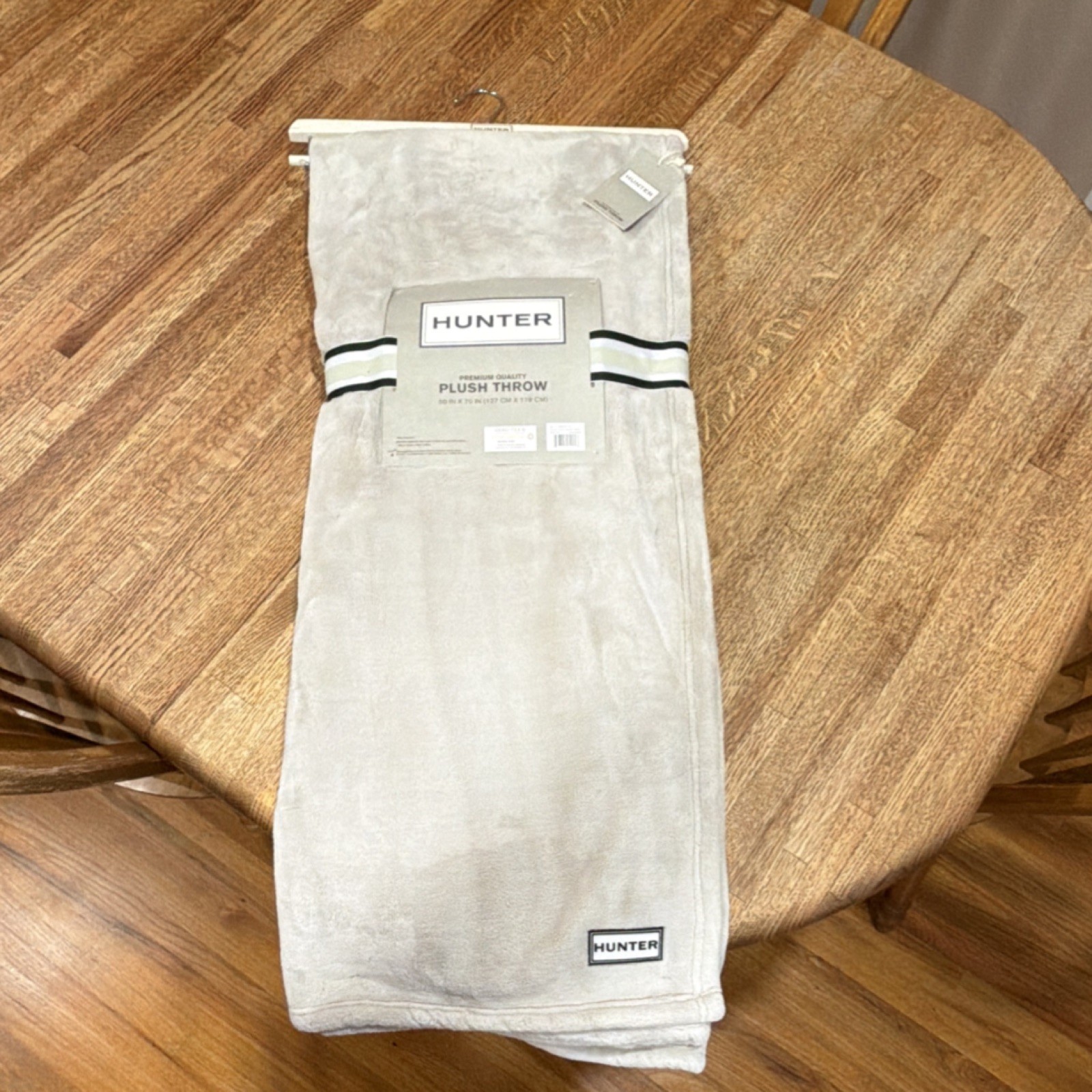 Hunter Plush Throw Blanket 50 x 70 in Beige Polyester Solid Color | eBay