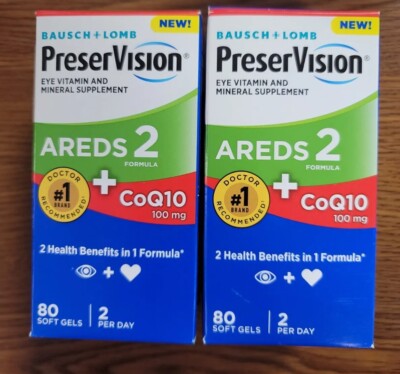 2 Boxes PreserVision Areds 2 + CoQ10 -100mg 80 soft gels each *EXP 05/ ...