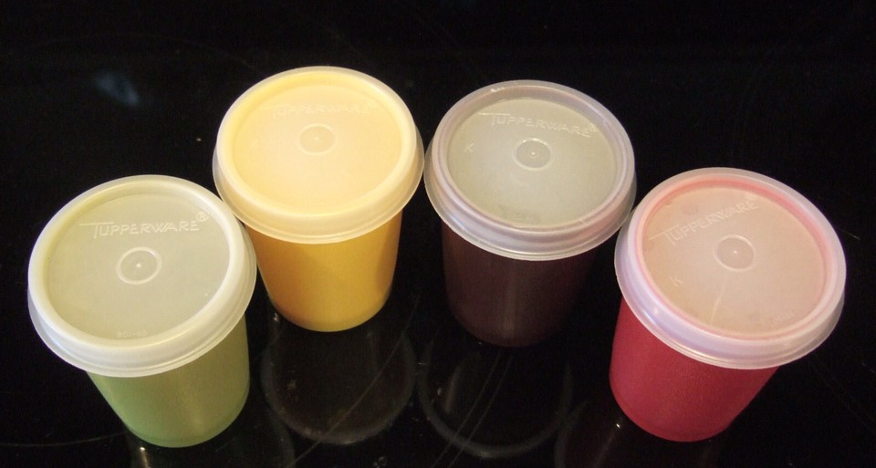 Lot of 4 Vintage Tupperware Harvest Color Midgets with lids | eBay