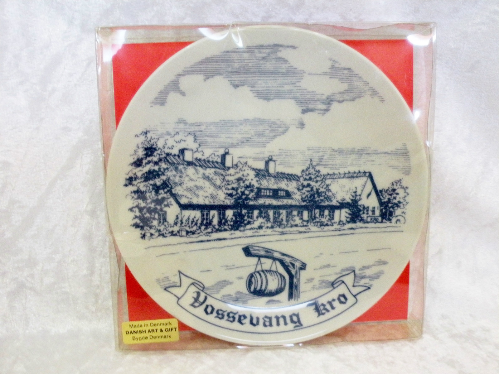 Danish blue & white Collector Plate - Vossevang Kro restaurant, Oelsted ...