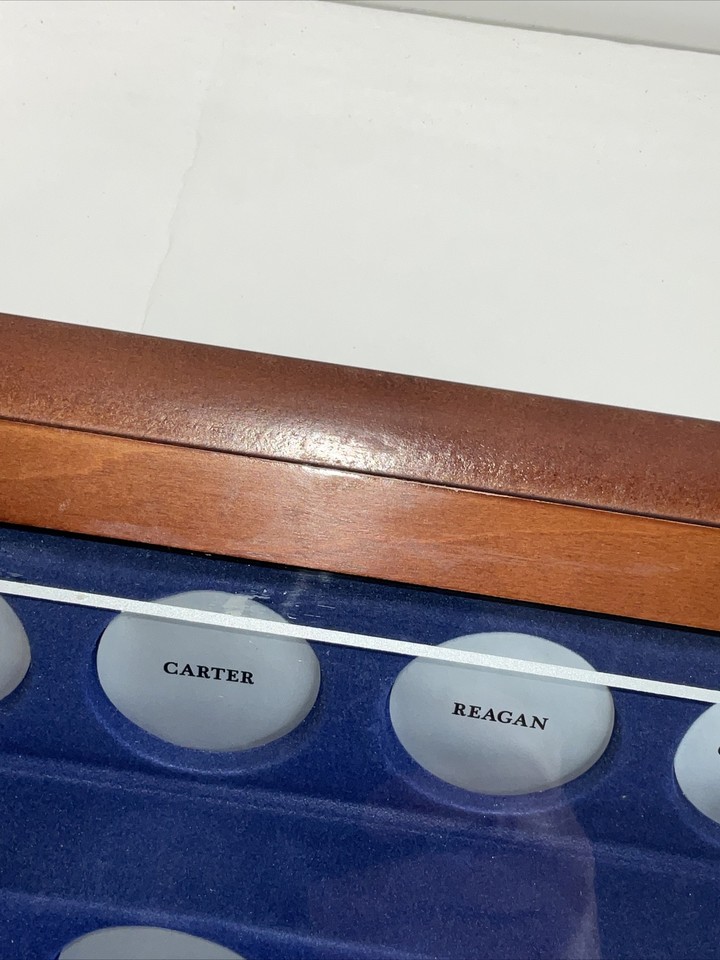 DANBURY MINT U.S. Presidential SILVER Commemoratives Proof Set Wood ...