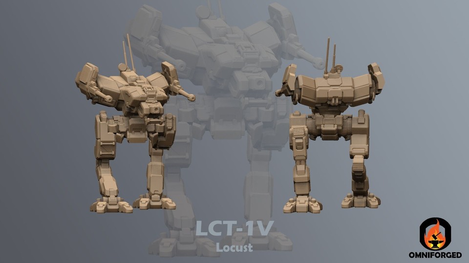 Locust Mini LCT-1V MWO Mecha Miniature Compatible with Battletech | eBay