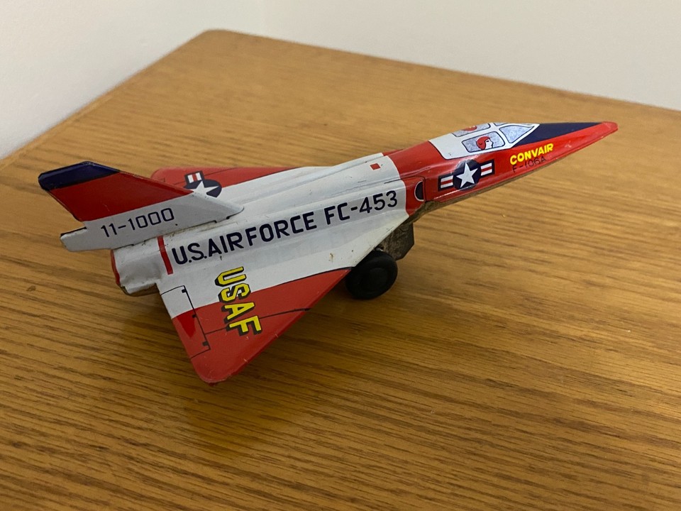 Tin Friction Fighter US Air Force Jet Japan Toy 1960's VA-49 | eBay