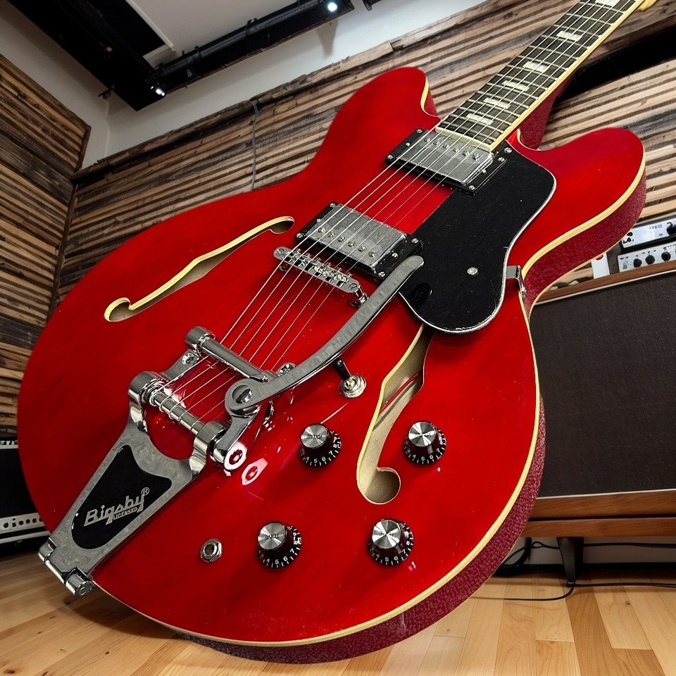 ES 335 Electric Guitar Semi Hollow Body Red Color Bigsby Tremolo System ...