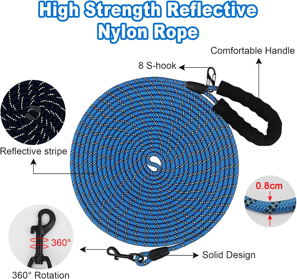 Training Lead Dogs - 10M 20M 30M Long Line Dog Lead Nylon Long Dog Lead ...