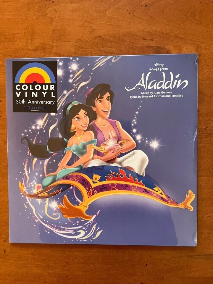 Disney Songs From Aladdin 30th Anniversary Ocean Blue Vinyl LP RARE ...