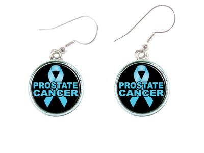 Prostate Cancer Awareness Blue Ribbon Silver Hook Earrings Jewelry Gift ...