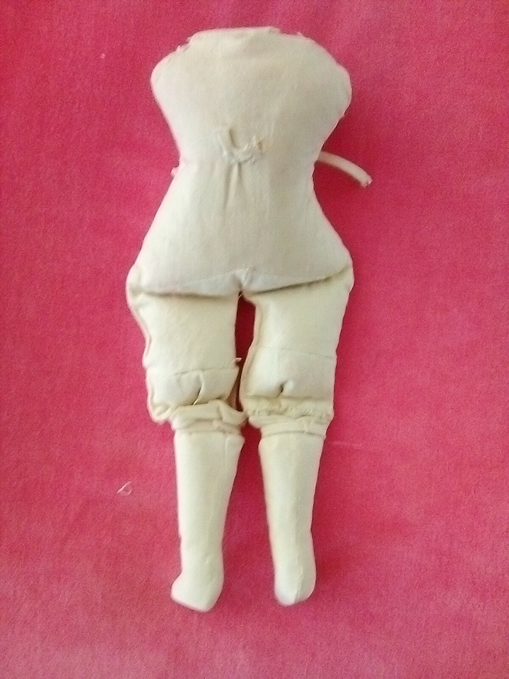 9 1/2" Vintage Made Muslin Doll Body Stockings With Garters China Doll ...
