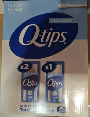 Q-tips Cotton Swabs - Club Pack, 1750 Count (2 x 625 + 1 x 500) + Free ...