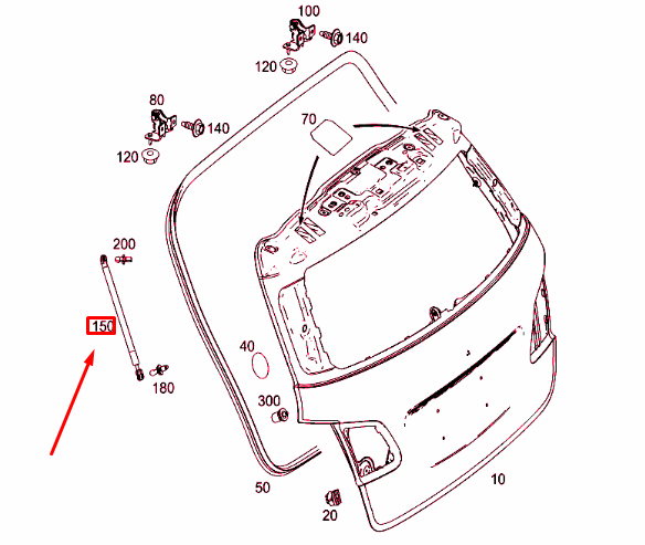 NEW MB B W246 REAR PANEL DOOR LEFT GAS PRESSURE STRUT A2469800564 OEM ...