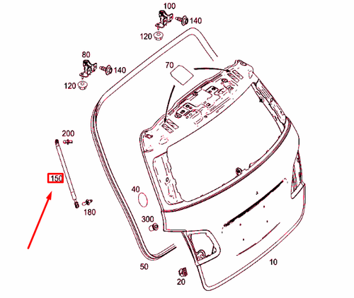 NEW MB B W246 REAR PANEL DOOR LEFT GAS PRESSURE STRUT A2469800564 OEM ...