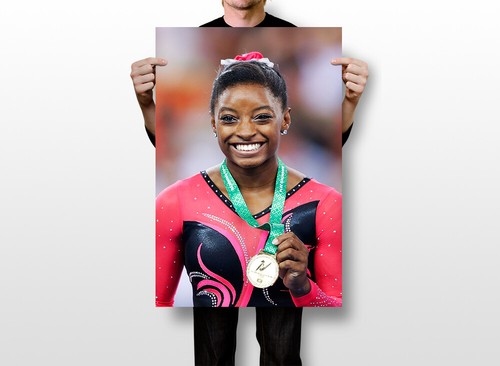 Simone Biles Famous Gymnastics Athlete Medal Wall Art Home Decor ...