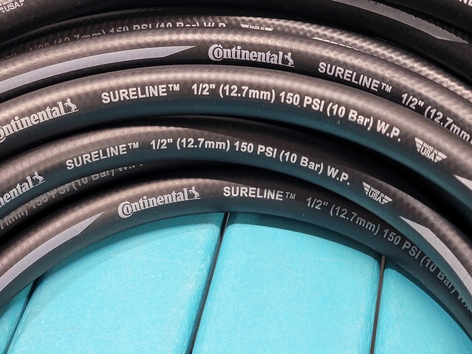 (25 feet) Continental Sureline 1/2” EPDM Rubber Washdown Hose 150 psi ...
