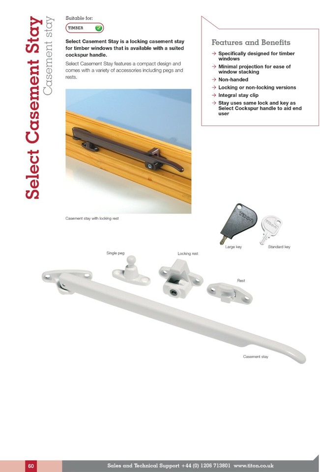 Titon Select Black Window Casement Stays only - 8" or 10" (No rest or ...