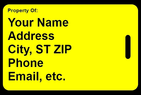 Personalized Safety Yellow Carry-On CPAP Bag Tag - TSA - Sleep Apnea | eBay